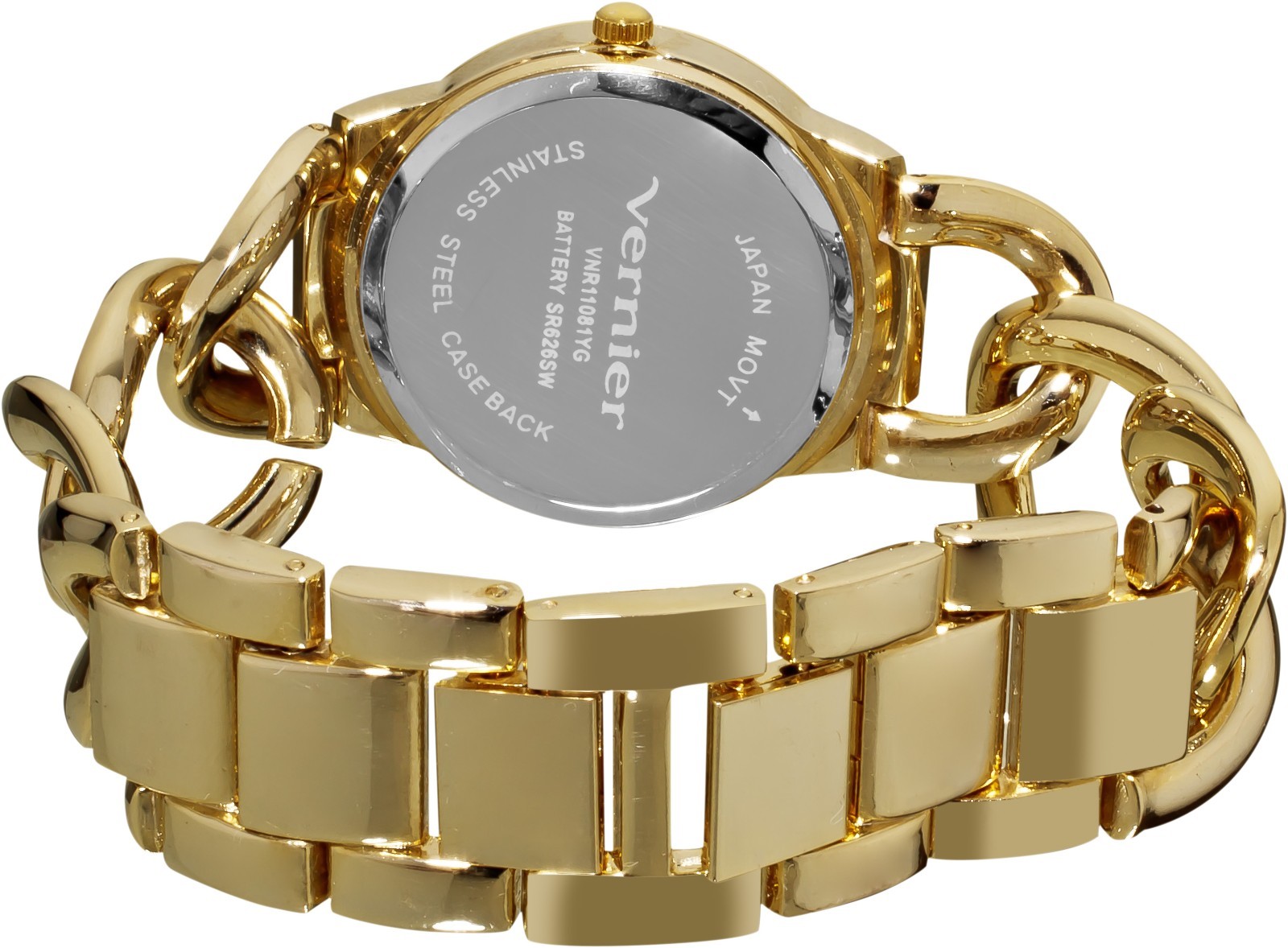 Vernier Women's Metal Interlocking Chain Bracelet Watch 4 Colors With ...