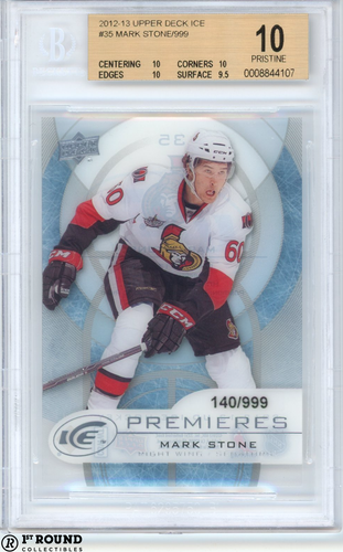 Mark Stone RC BGS 10: 2012-13 Upper Deck Ice Pristine Rookie Card /999 ...