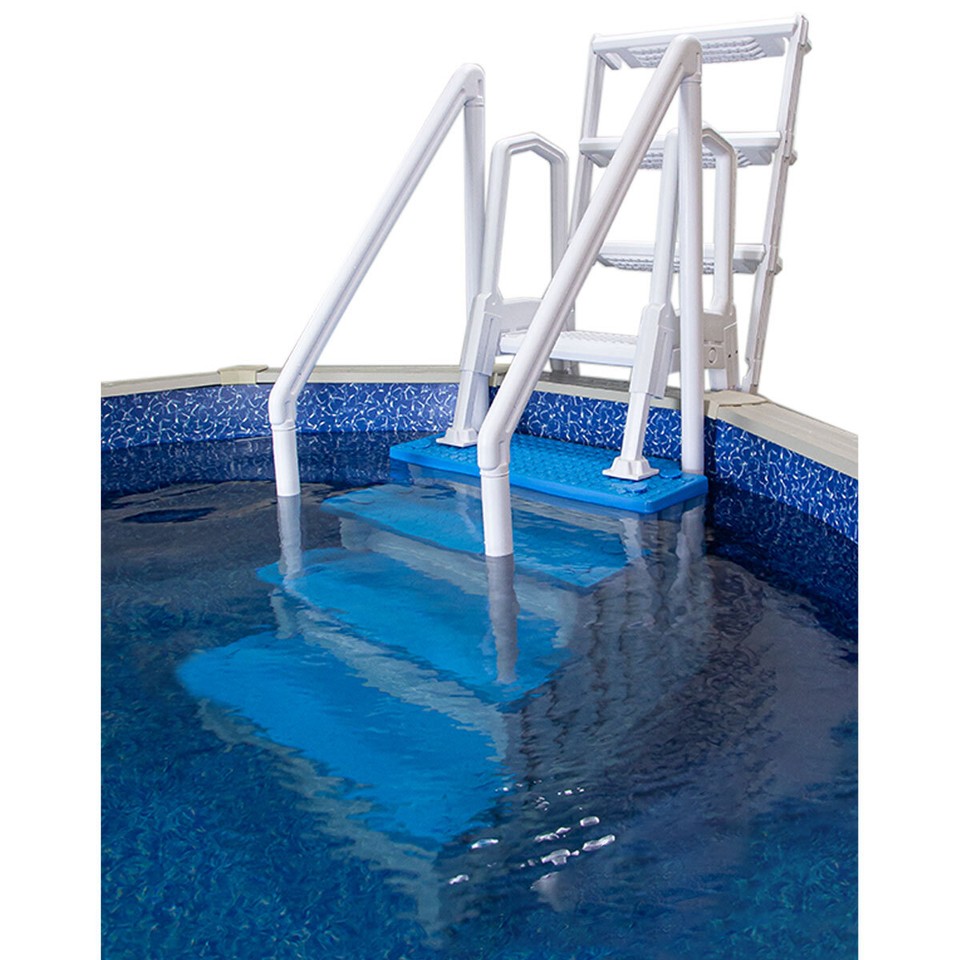 Aqua Select 28" Wide Above Ground Heavy Duty Swimming Pool Step Ladder ...