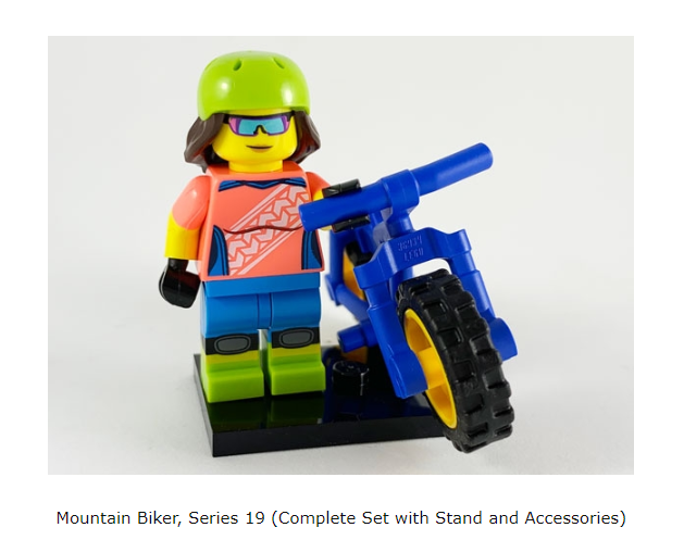 LEGO Mountain Biker Series 19 Complete Set with Stand and Accessories ...