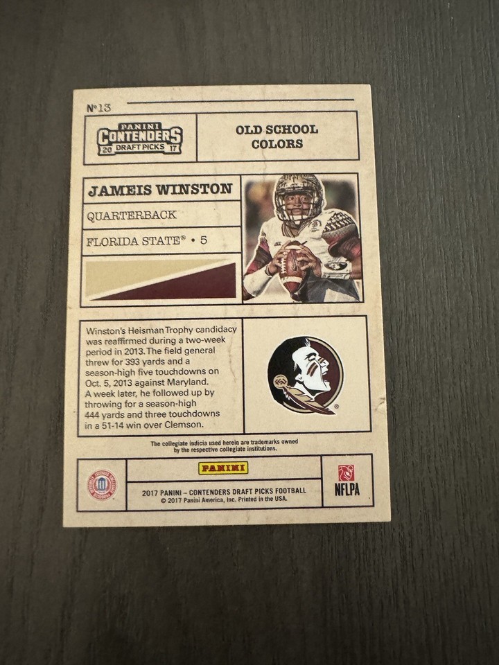 2017 Panini Contenders Draft Picks Old School Colors #13 JAMEIS WINSTON ...