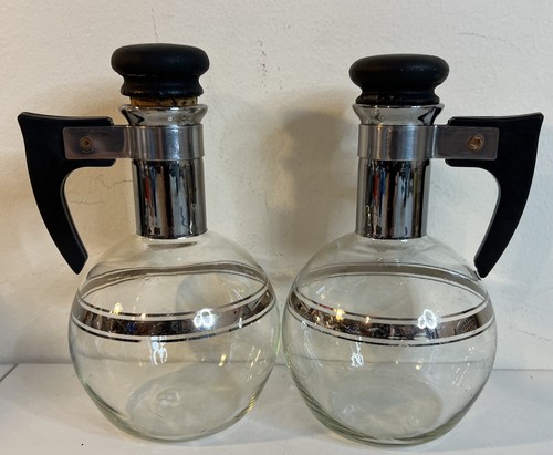 Set 2 Vintage PYREX SILEX Coffee Tea Carafe Single Serving Cork Lid ...