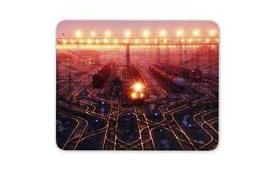Train Station at Night Mouse Mat Pad - Trains Track Dad Son Gift ...