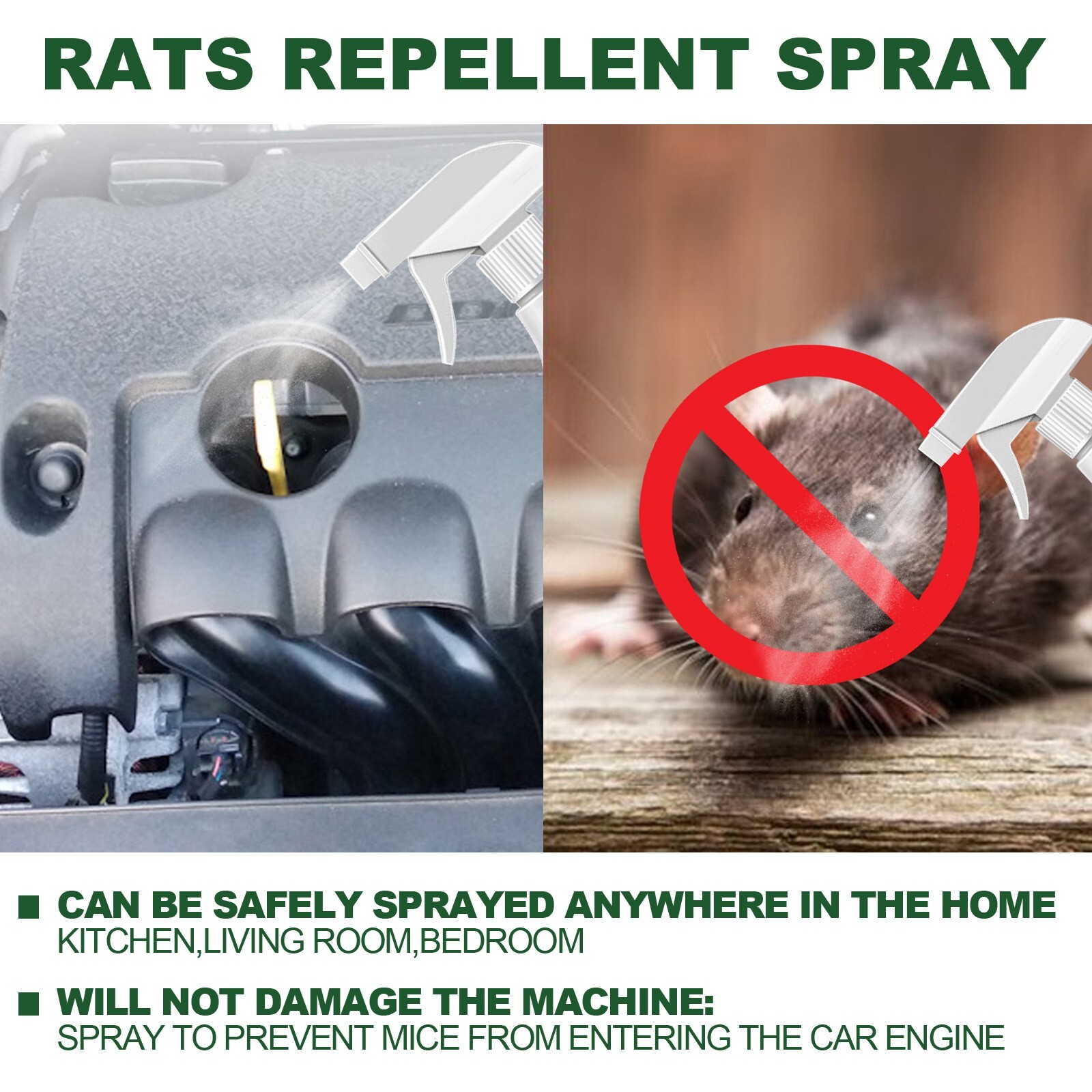Rat Repellent Spray, Rat Control Spray Rodent Defense Vehicle ...