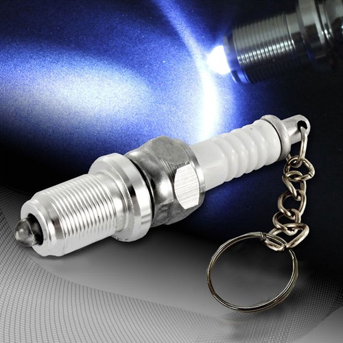 Car Parts Keyring LED Key Chain Spark Plug Key Chain Keychain Tool ...
