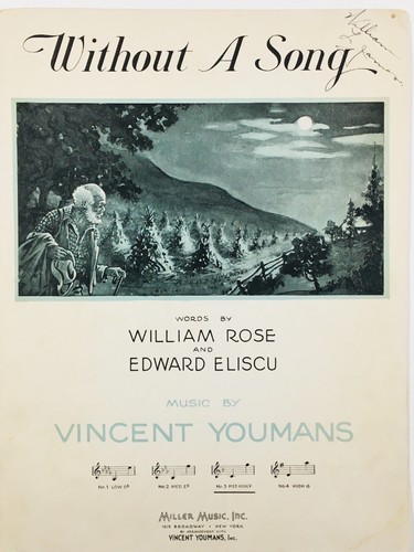 Vintage Sheet Music 1932 Without A Song | eBay