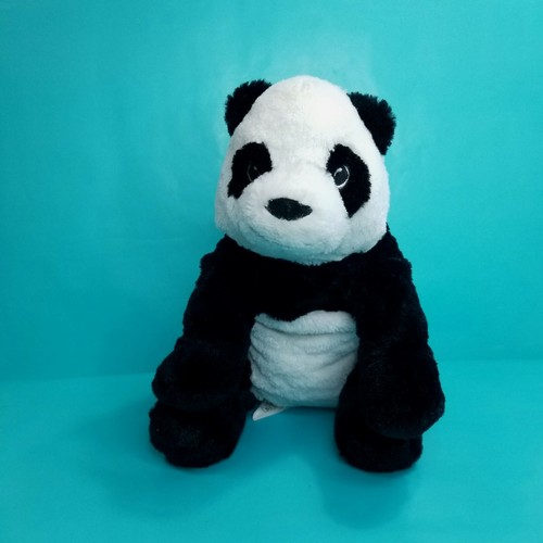 Ikea Panda Bear Plush Kramig Black White 12" Long Stuffed Animal Soft ...