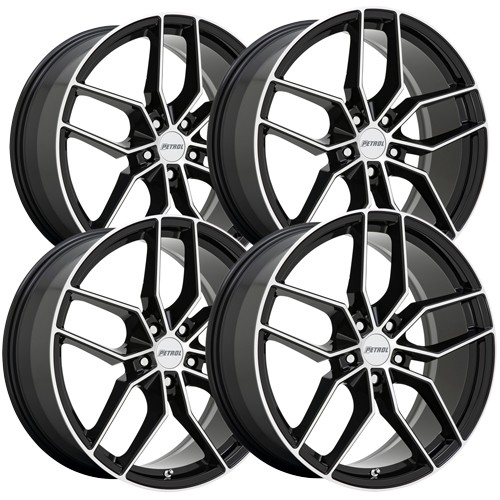 (Set of 4) Petrol P5C 18x8 5x105 +40mm Black/Machined Wheels Rims 18 ...