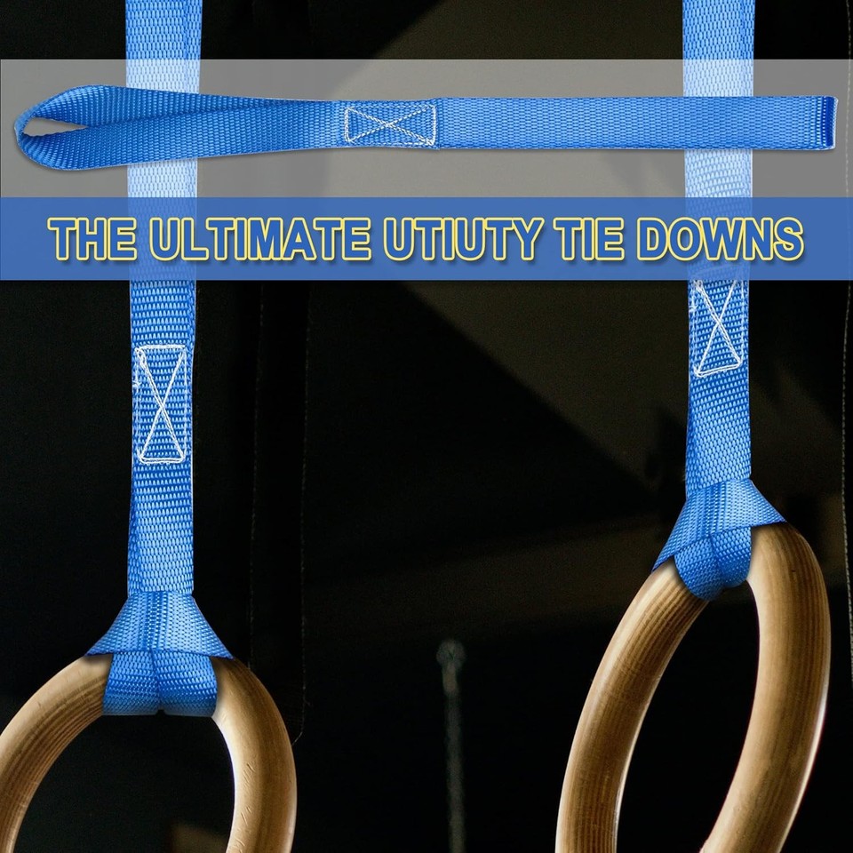 8-Pack 18″ Soft Loop Tie down Pull Grab Straps 3600Lbs Heavy Duty ...