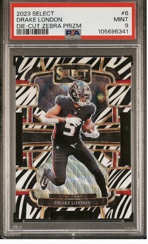 Drake London 2023 Select Psa 9 Zebra Die-cut SSP | eBay
