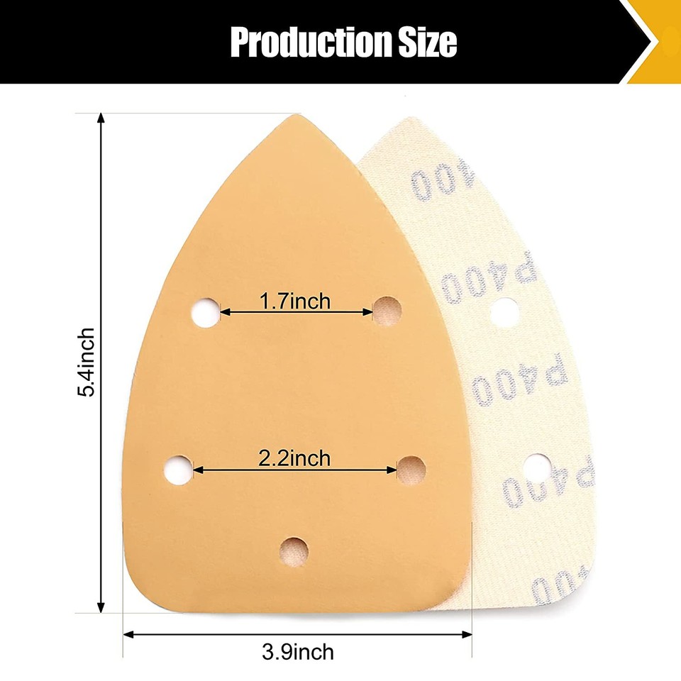 48PCS Mouse Sandpaper 60-400 Grit Sanding Pads Paper for 5.5"x3.5 ...