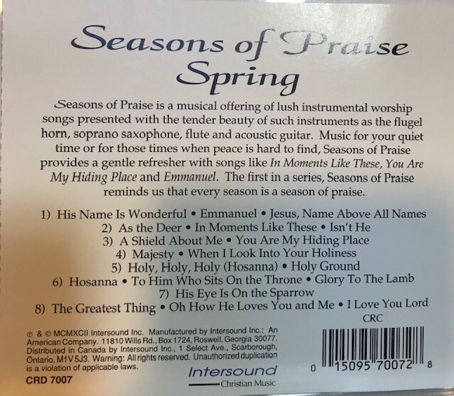 Seasons of Praise: Spring (CD Intersound Christian Music) *Very Good ...