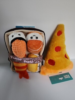 Vibrant Life Cozy Buddy Yummy Sushi Dog Toy Set 5 Count Size Small ...