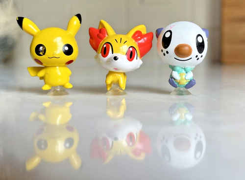 3 Pk Pokémon Sucker Toys 1" Pikachu, Fennekin & Oshawott by Nintendo | eBay