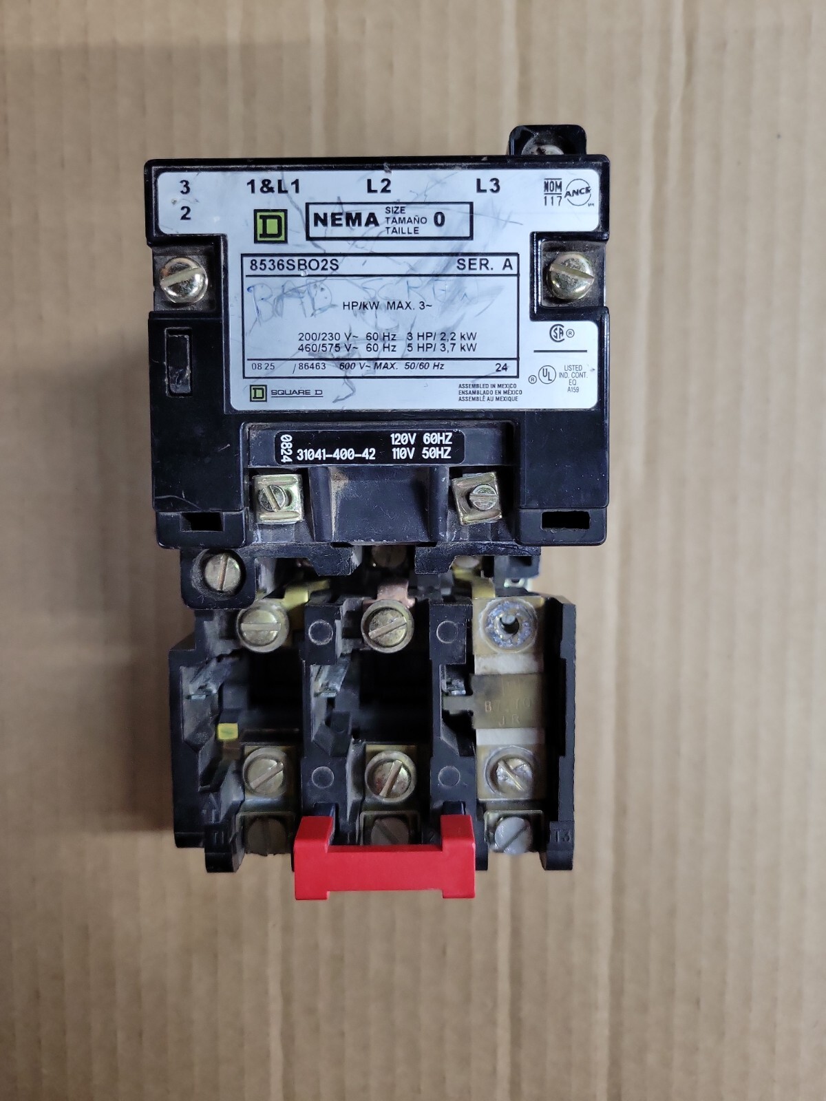 SQUARE D NEMA SIZE 0 STARTER # 8536SB02S | eBay