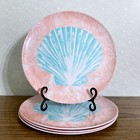 Sea Life Plates Set 4 Melamine 11" Indoor Outdoor Beach Nautical | eBay