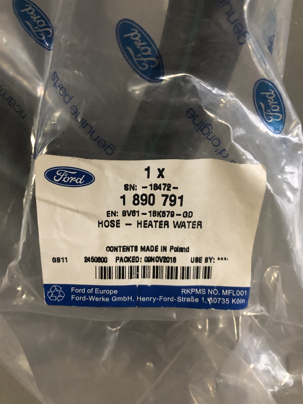 Genuine Ford Focus Heater Hose OEM Bv6118k580gf Bv6118k579gd for sale ...