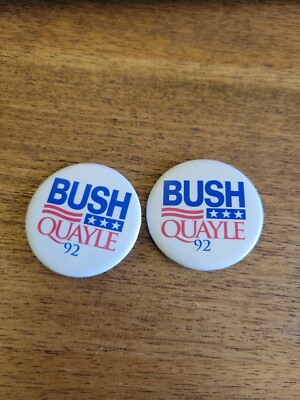 Vintage 1992 Political Election Buttons Bush Quayle | eBay