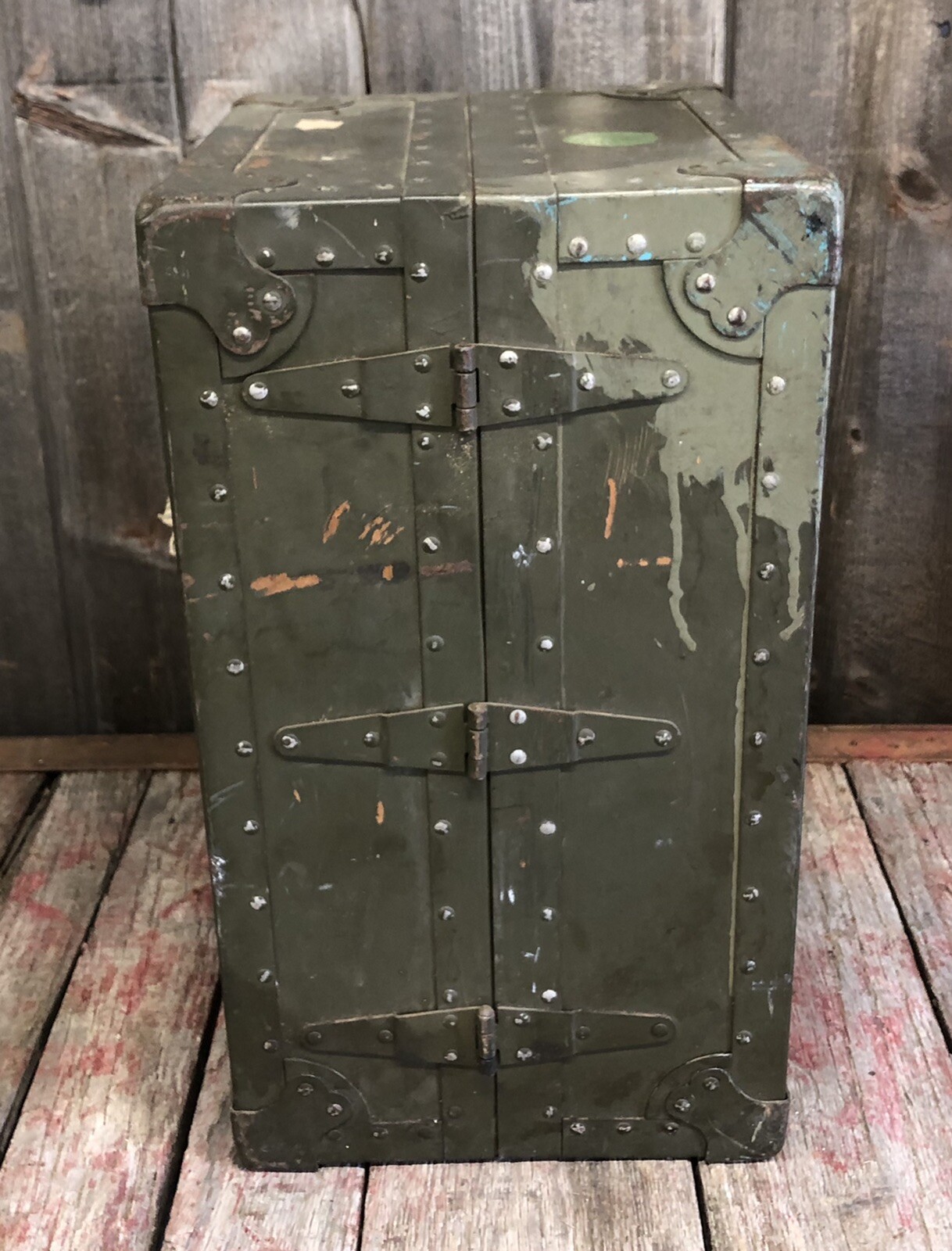 Vintage Military Shipping Trunk Case Container Steampunk Repurpose ...