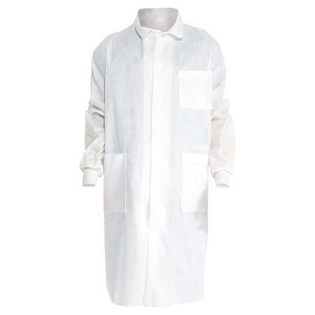Kimtech 10043 Kimtech A8 Lab Coat, Sms, Snaps Closure, White, Xl, 25 Pk ...