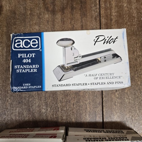 VINTAGE Stapler-Tacker by ACE Fastener Corp Pilot No 404 ORIGNAL BOX W ...