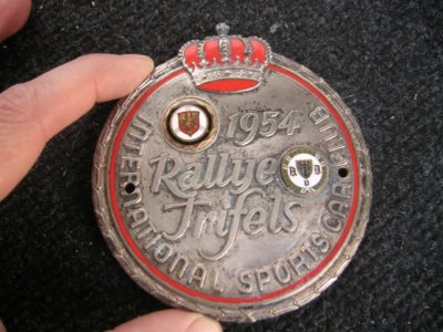 RALLY BADGE INTERNATIONAL SPORTS CLUB TRIFELS RALLYE - VINTAGE CAR ...