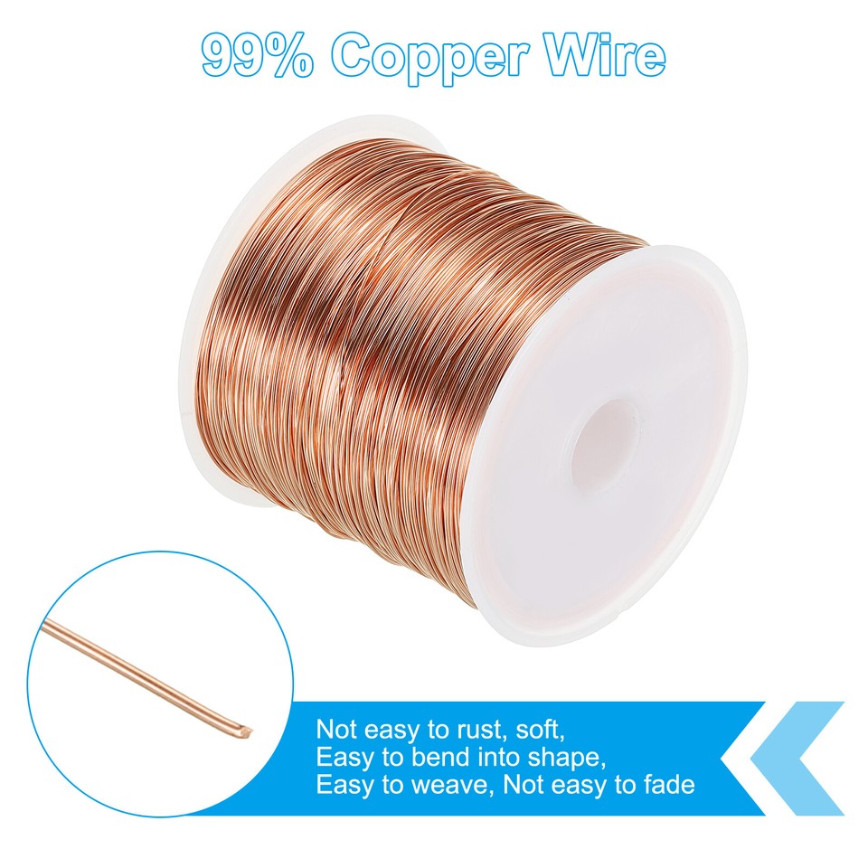 2 Roll 328 Feet Solid Pure Copper Wire 28 Gauge 0.3mm, Copper Tone | eBay
