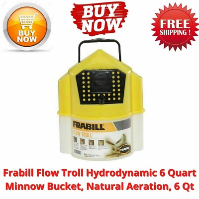 Frabill Flow Troll Hydrodynamic 6 Quart Minnow Bucket, 6 Qt | eBay