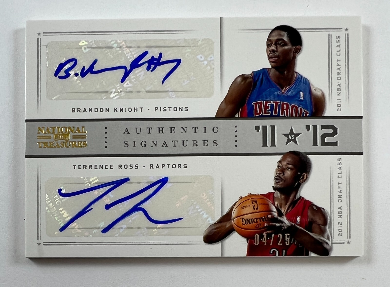 2012-13 Panini Nat'l Treasures #8 Brandon Knight & Terrence Ross Auto 4 ...