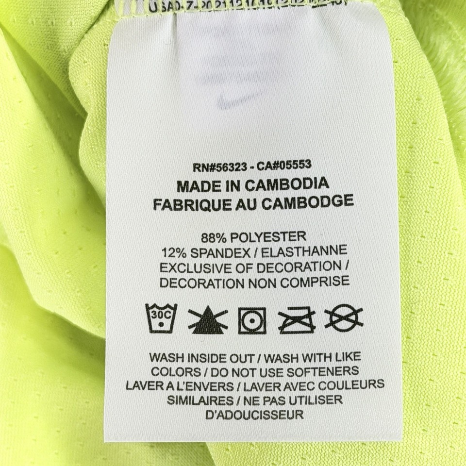 Nike Court Advantage Dri-FIT Tennis Shirt Mens 2XL Volt Yellow Mesh ...