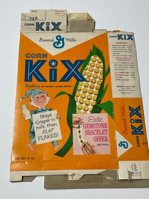 1960's KIX cereal box w Corn & Bedtime Kid General Mills | eBay