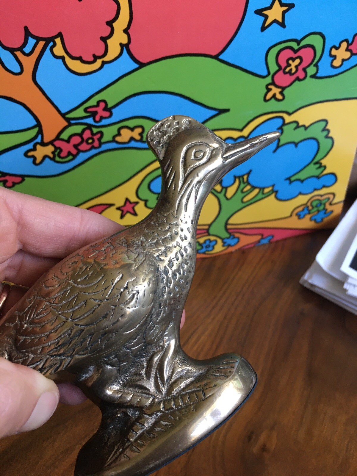 Vintage Hand Cast Brass Road Runner Statue Figurine 8” Long Paper ...