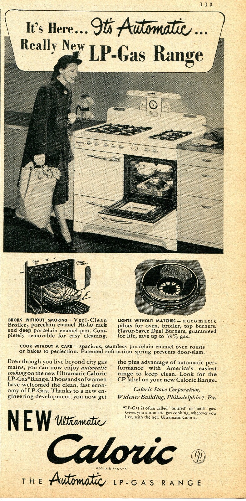 1948 Print Ad of Caloric Ultramatic LP-Gas Range Stove Oven | eBay