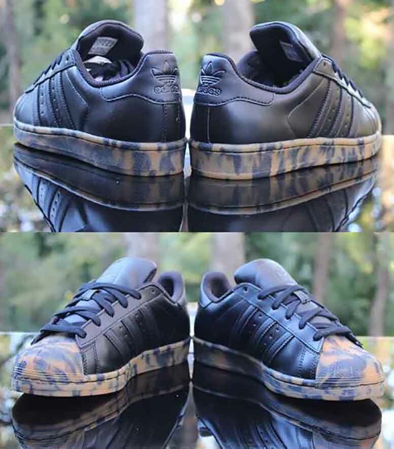 Adidas Superstar Tortoise Shell Kid's Size 5.5 Black Gum Custom S85984 ...