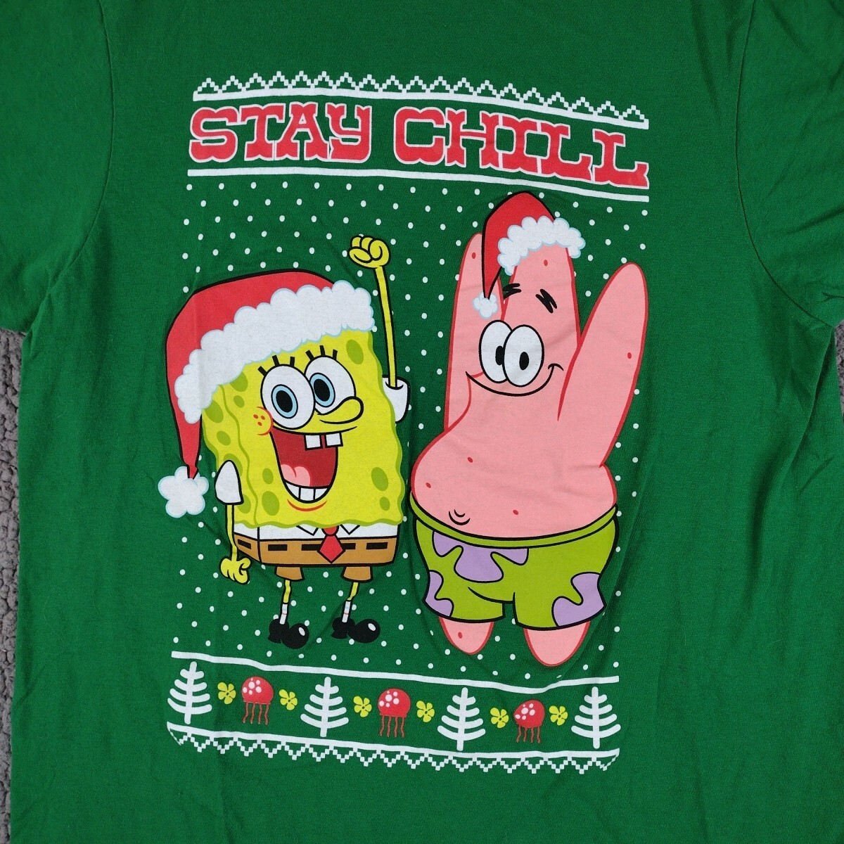 SpongeBob Patrick Stay Chill Shirt Mens Medium Green … - Gem