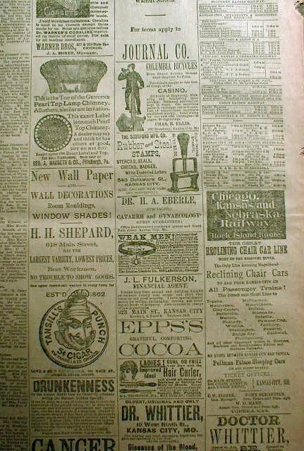 1890 Old Newspaper Cover