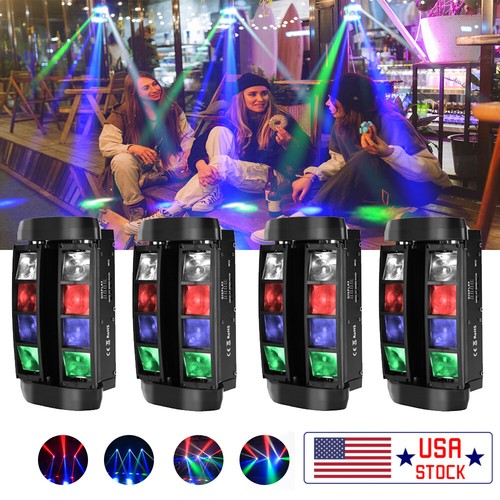 4x Spider Moving Head Light DMX512 RGBW 8 LEDs Stage Lighting Party ...