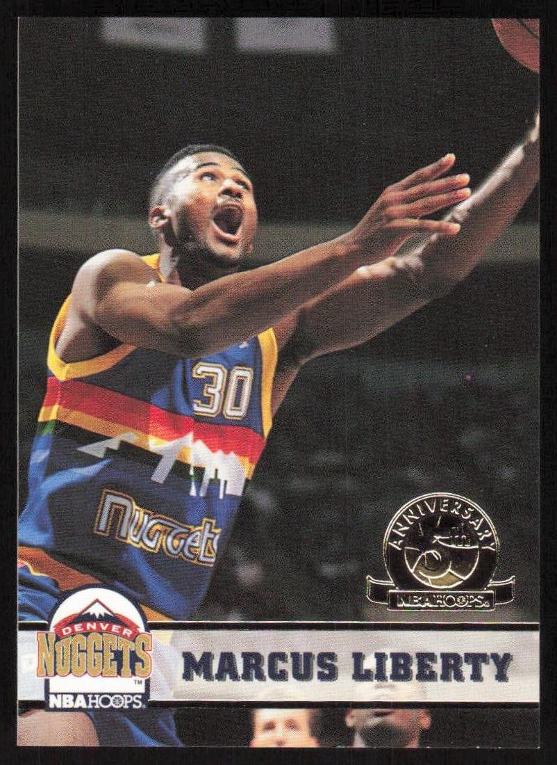 1993-94 Hoops Fifth Anniversary Gold Marcus Liberty #54 Denver Nuggets ...