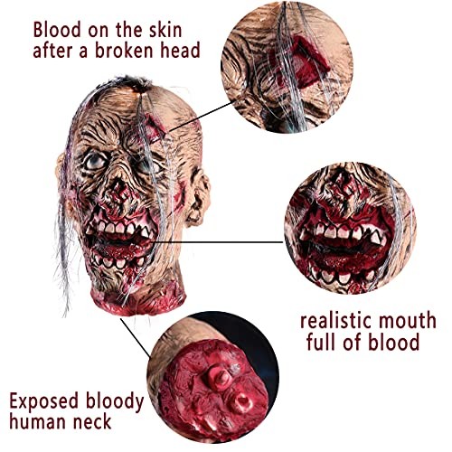 Halloween-Props Bloody Cut Off Corpse Head Prop Life-Size Halloween ...
