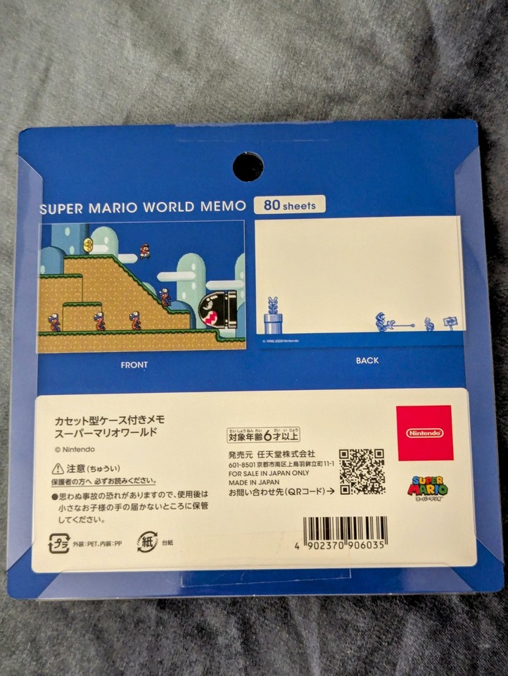 Super Mario World Memo Paper 80 Sheets, official Nintendo Store Tokyo ...