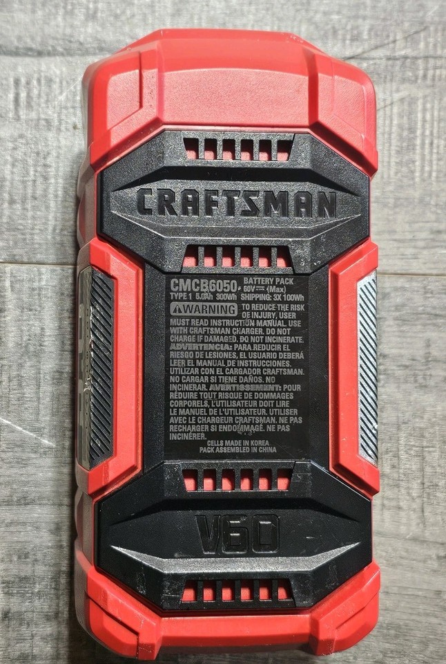 Craftsman V60 5.0Ah Battery 60V Lithium Ion CMCB6050 *PARTS ONLY DOES ...