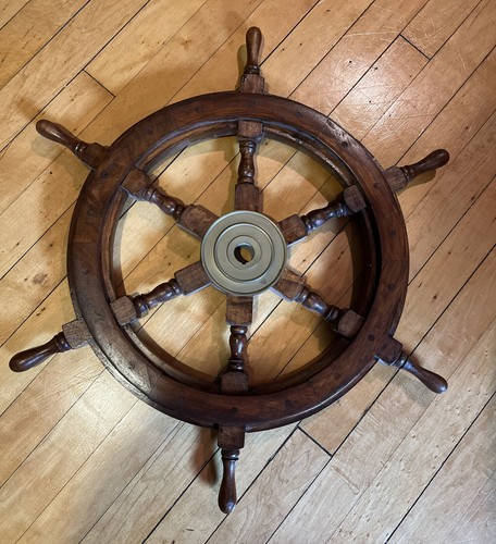 24" Maritime Boat Ships Captains Nautical Beach Ship Wheel Wooden ...