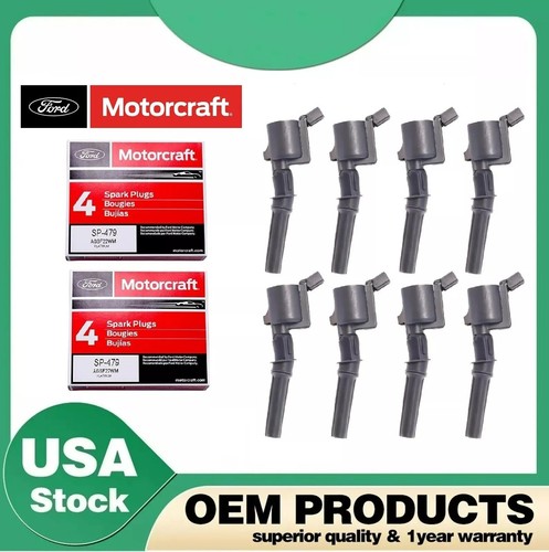 Set of 8 Ignition Coil DG508 & Motorcraft Spark Plug SP479 For Ford 4 ...