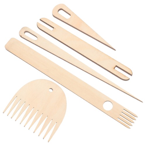 Wooden Braided Rod Set Weaving Crochet Needle Shuttle Scarf Tools | eBay