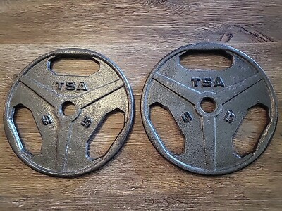 TSA Pair of 5 Lb Plates Standard Size Barbell Weights (10 Lb Total) | eBay