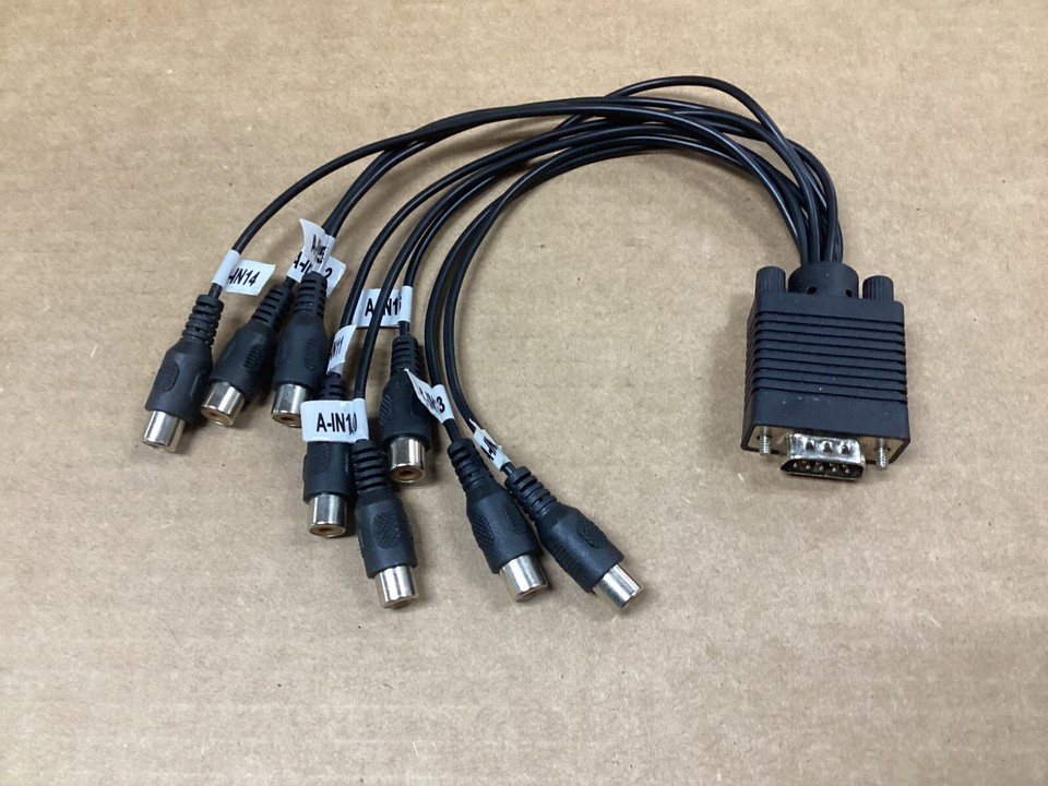 9-Pin Male Serial Plug to 8-RCA Black Female Video Jacks, DVR Camera ...