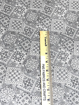 Dove Gray - Blazin' Bandana 100% cotton fabric by the yard 36 x 44 ...