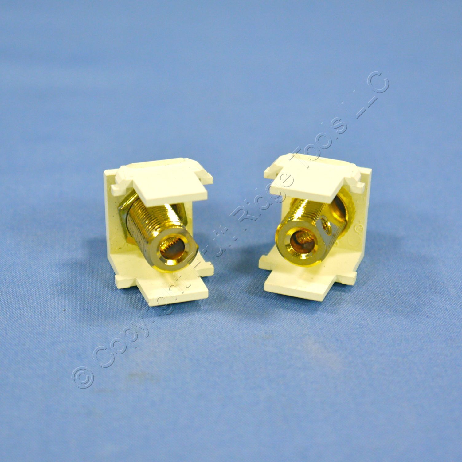 PAIR Almond Leviton Quickport Stereo Audio Banana Jacks 40837-A for ...