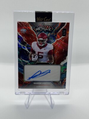 Raheim Sanders Autograph 6/10 Wild Card American Metallix. card WMM-RSA ...
