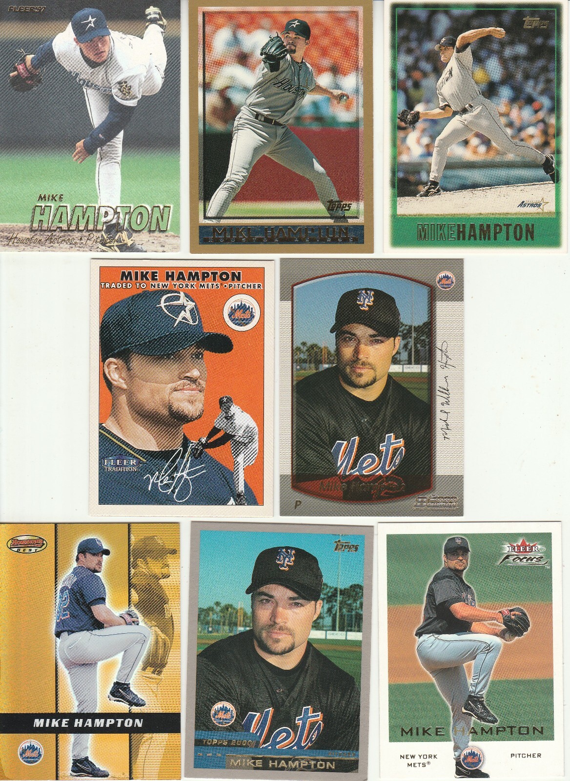 Huge 50 + different MIKE HAMPTON cards lot 1992 - 2006 Mariners Astros ...